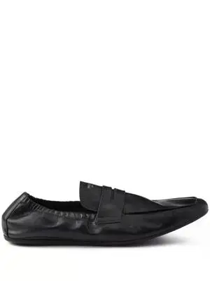 Prada Deconstructed Leather Loafers - Black