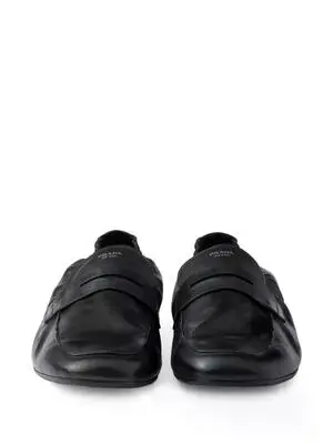 Prada Deconstructed Leather Loafers - Black