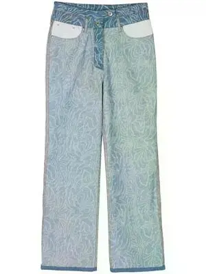 Sonia Rykiel Paris Zebra High-rise Flared Jeans - Blue