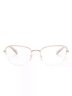 SWAROVSKI Sk1023 Half-rim Glasses With Crystal Embellishments
