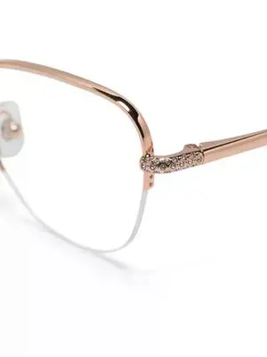 SWAROVSKI Sk1023 Half-rim Glasses With Crystal Embellishments