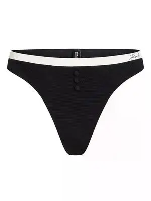 Karl Lagerfeld Contrasting-trim Bikini Bottoms - Black