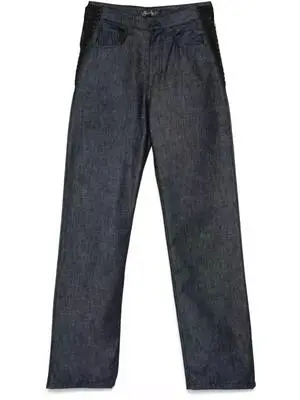 MUGLER Lace-up Straight Leg Jeans