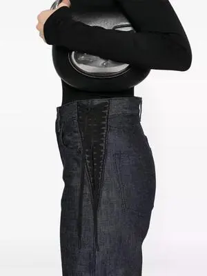 MUGLER Lace-up Straight Leg Jeans