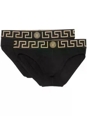 Versace Cotton-jersey Briefs - Black