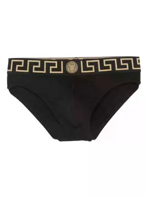 Versace Cotton-jersey Briefs - Black