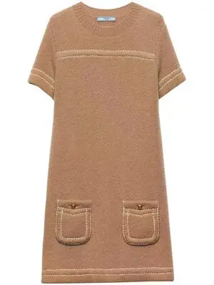 Prada Cashmere Mini Dress - Brown