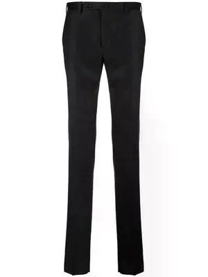 Incotex Slim-cut Virgin Wool Trousers - Black