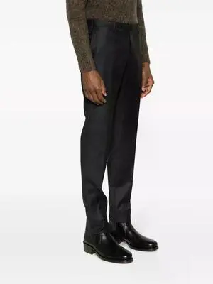 Incotex Slim-cut Virgin Wool Trousers - Black