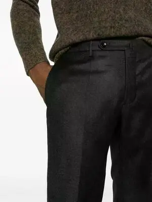 Incotex Slim-cut Virgin Wool Trousers - Black