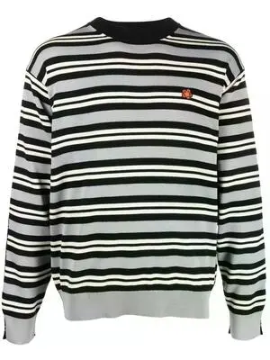 Kenzo Floral-embroidered Striped Jumper