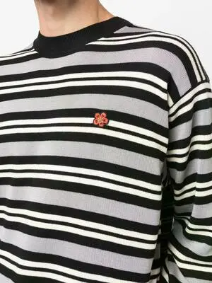 Kenzo Floral-embroidered Striped Jumper