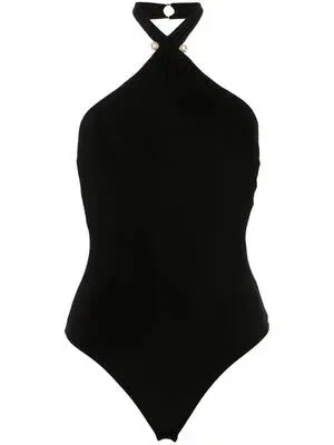 NISSA Faux-pearl Halterneck Bodysuit