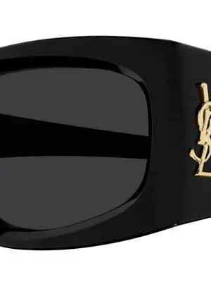 Saint Laurent Rectangle Logo Plaque Sunglasses