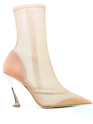 MUGLER 100mm Semi-sheer Ankle Boots