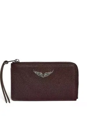Zadig&Voltaire Grained Leather Card Holder Purple
