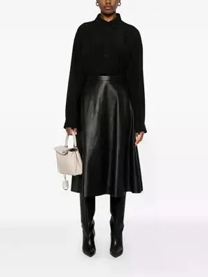 Balenciaga Leather Midi Skirt