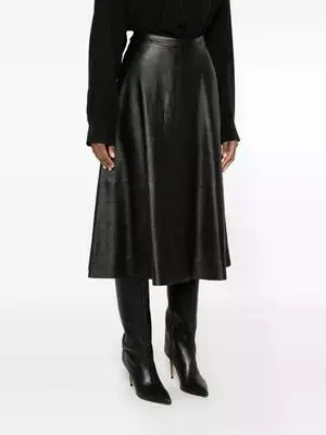 Balenciaga Leather Midi Skirt