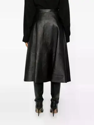 Balenciaga Leather Midi Skirt