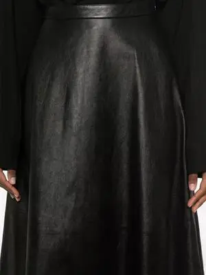 Balenciaga Leather Midi Skirt