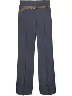 Prada Belt-print Trousers - Grey