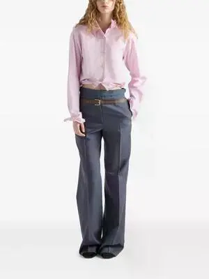 Prada Belt-print Trousers - Grey