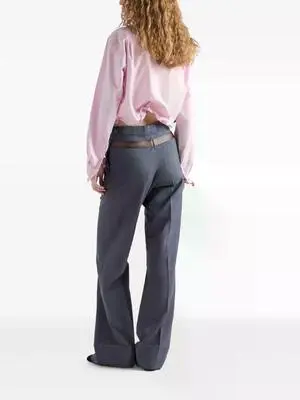 Prada Belt-print Trousers - Grey