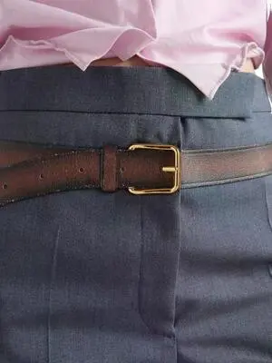 Prada Belt-print Trousers - Grey