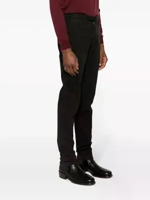 Incotex Slim-cut Trousers With Pressed Crease And Logo Patch
