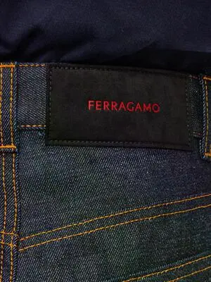 FERRAGAMO Logo-appliqué Wide-leg Jeans
