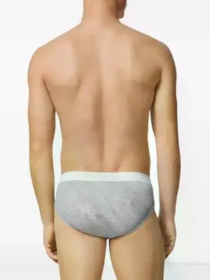 Versace Cotton Ribbed Briefs - Grey