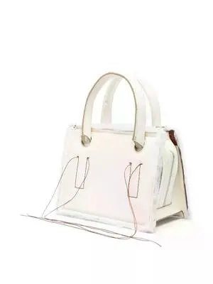 DENTRO Mini Otto Leather Tote Bag - White