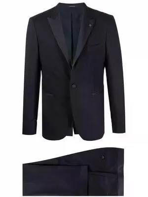 Tagliatore Contrast Panel Slim-fit Suit - Blue