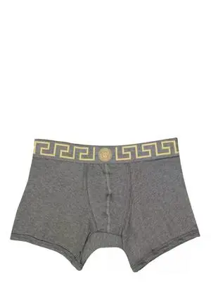 Versace Cotton-jersey Long Trunks - Grey