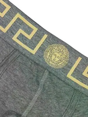 Versace Cotton-jersey Long Trunks - Grey