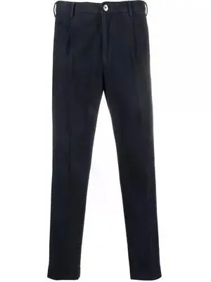 Incotex Tapered-leg Cotton Trousers - Blue
