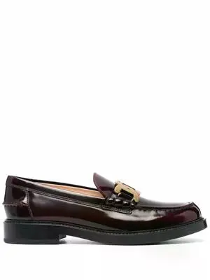 TOD'S Patent Leather Logo-plaque Loafers