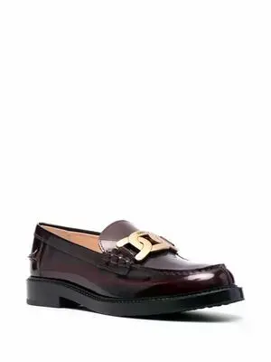 TOD'S Patent Leather Logo-plaque Loafers