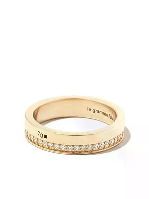 Le Gramme 18kt Yellow 7g Diamond Line Polished Band Ring