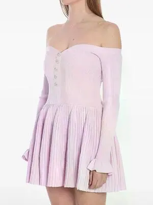 SELF-PORTRAIT Ribbed Mini Dress