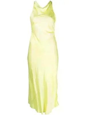 FORTE_FORTE Star-jacquard Satin Midi Dress - Green