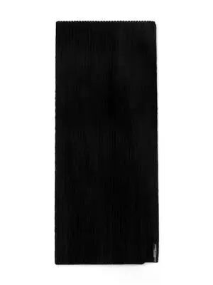 Dolce & Gabbana Logo-patch Wool Scarf - Black