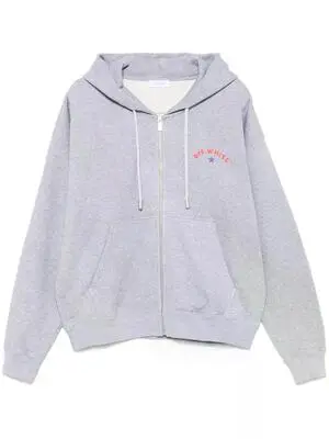 Off-White Logo-print Zip Up Hoodie
