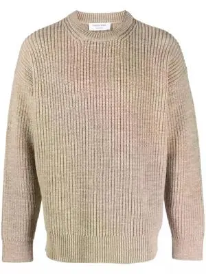 MARINE SERRE Ribbed-knit Wool Jumper - Neutrals