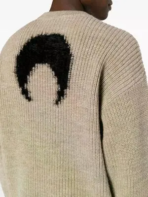 MARINE SERRE Ribbed-knit Wool Jumper