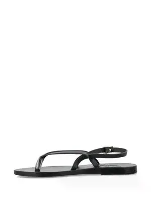 ANCIENT GREEK SANDALS Synthesis Flat Leather Sandals - Black