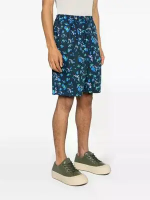 Marni Dripping Abstract-print Deck Shorts - Blue