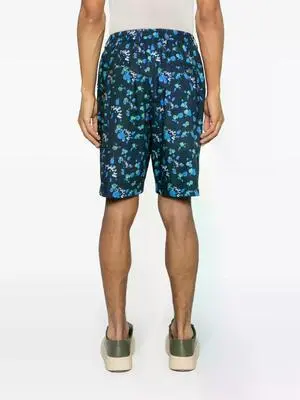 Marni Dripping Abstract-print Deck Shorts - Blue