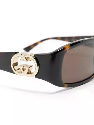 Gucci Rectangle Frame Sunglasses - Brown