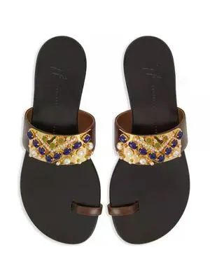 GIUSEPPE ZANOTTI Nefertiti Flat Sandals - Brown